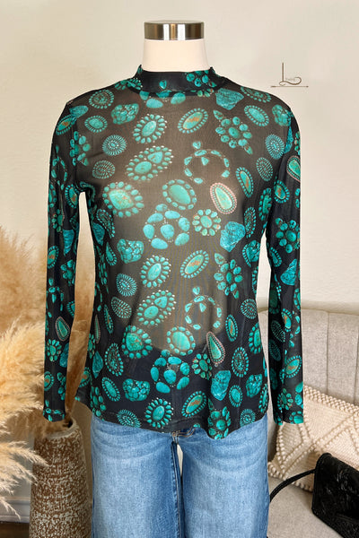 The Turquoise Mesh Top – L Trading